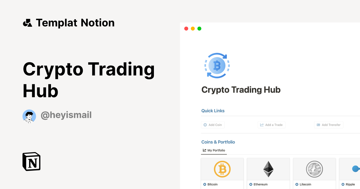 Crypto Trading Hub Templat oleh heyismail | Notion Marketplace