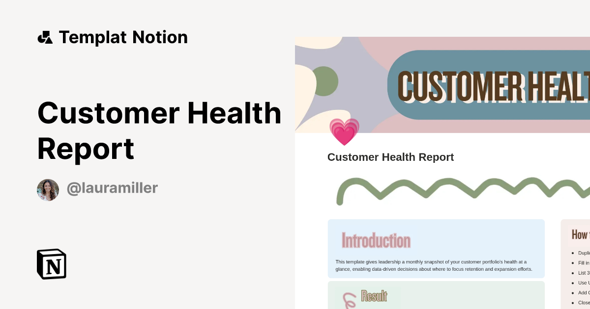 Templat Customer Health Report | Notion Marketplace