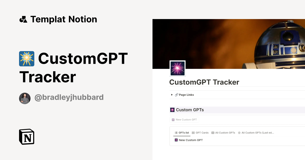 Templat 🎆 CustomGPT Tracker | Notion Marketplace