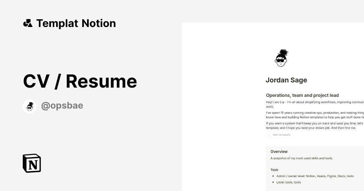 Templat CV / Resume | Notion Marketplace