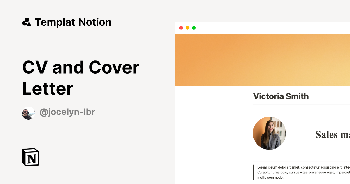 Templat CV and Cover Letter | Notion Marketplace