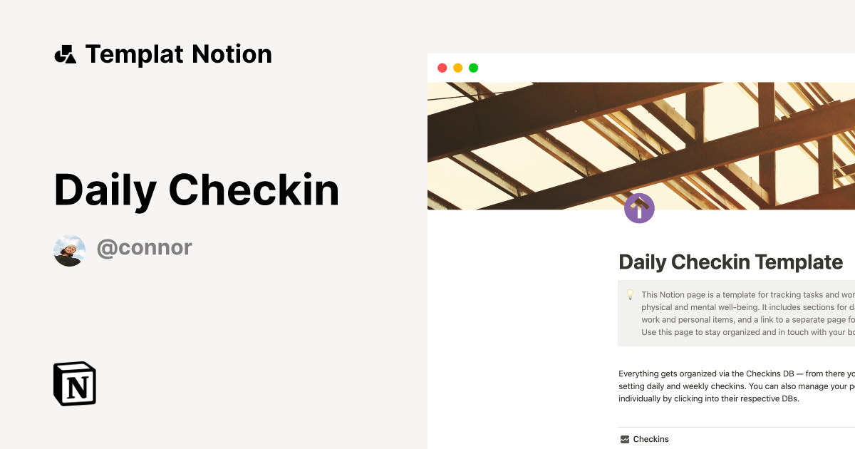 Templat Daily Checkin | Notion Marketplace