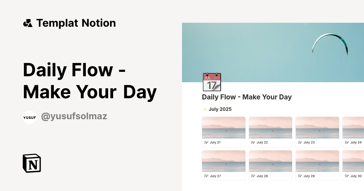Templat Daily Flow - Make Your Day | Notion Marketplace