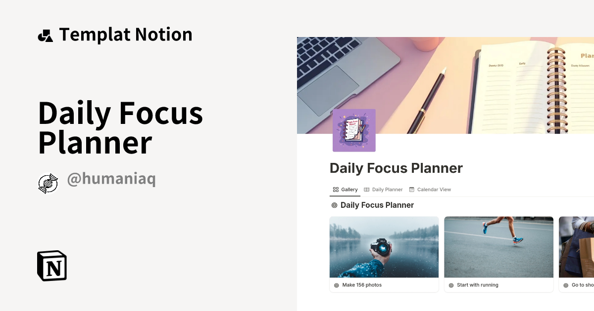 Templat Daily Focus Planner | Notion Marketplace