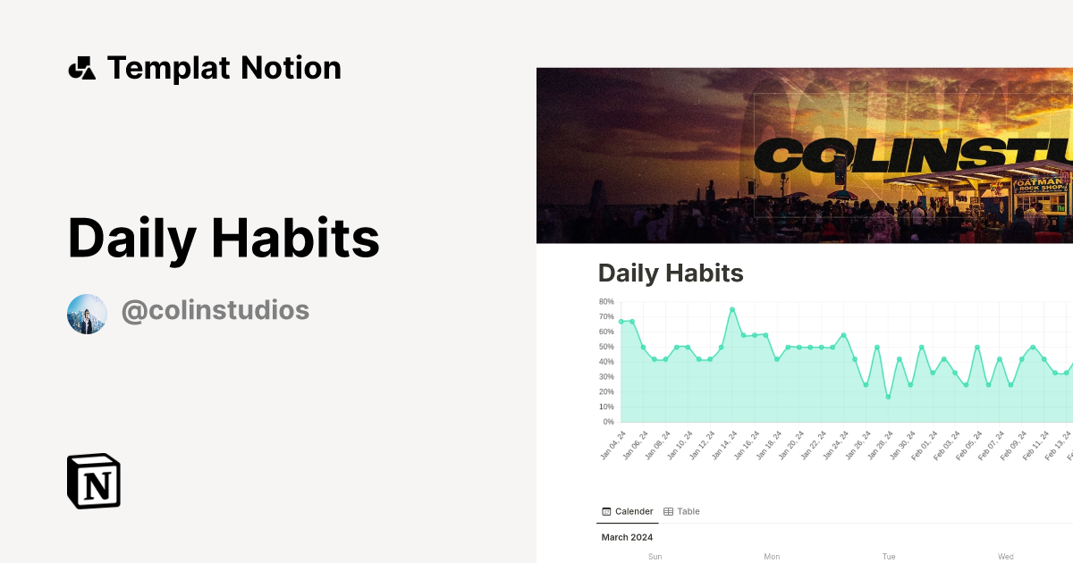 Templat Daily Habits | Notion Marketplace