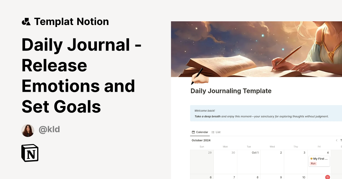 Daily Journal - Release Emotions and Set Goals Templat oleh Claudia ...