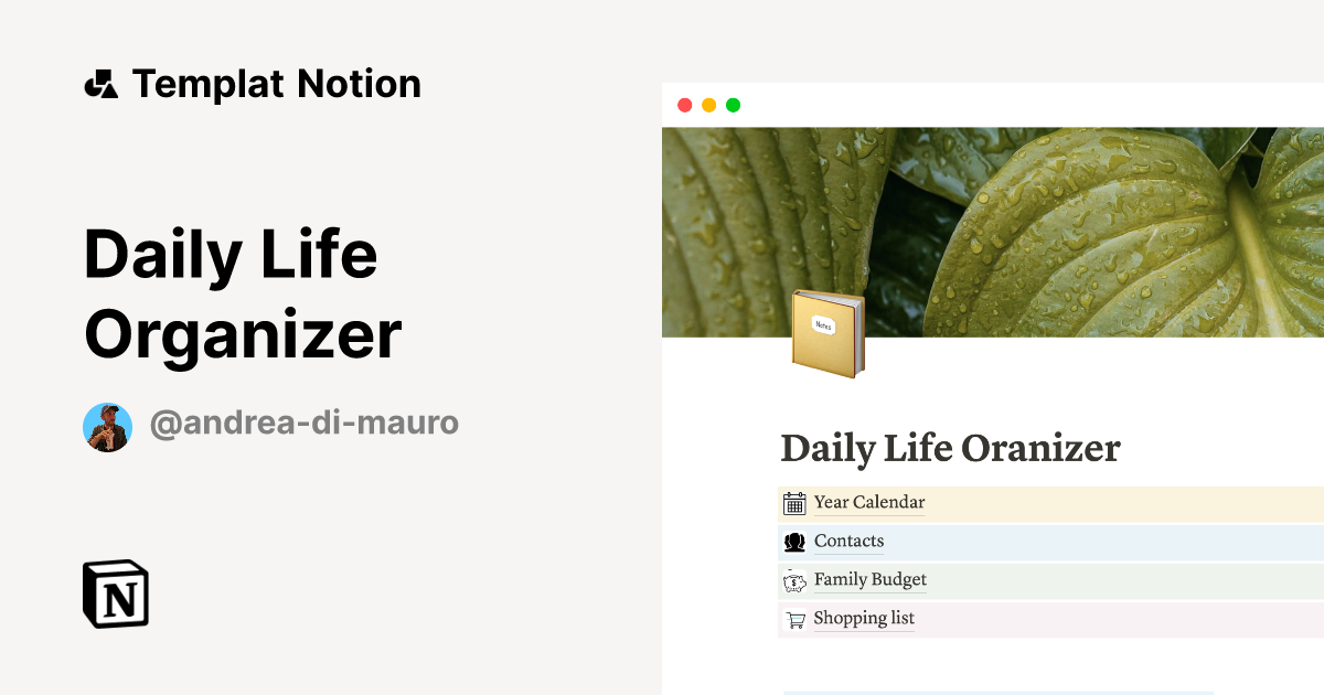 Templat Daily Life Organizer | Notion Marketplace