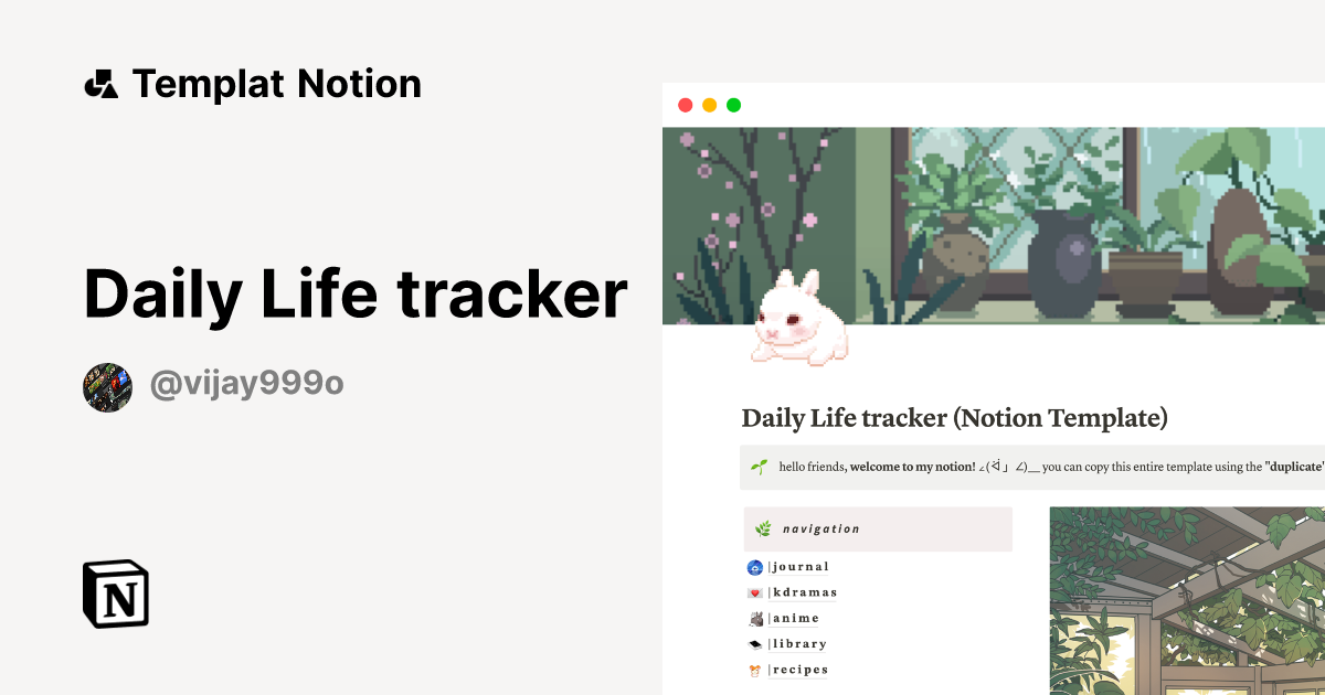 Templat Daily Life tracker | Notion Marketplace
