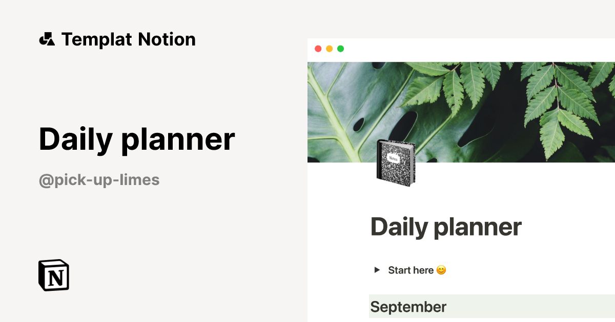 Templat Daily planner | Notion Marketplace