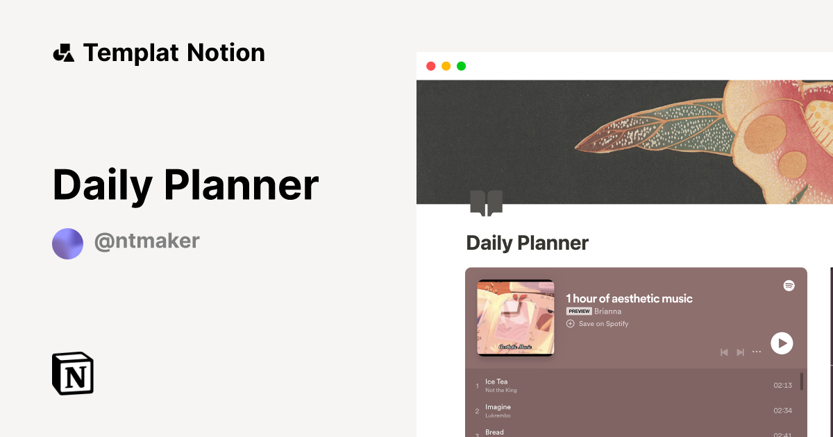 Templat Daily Planner | Notion Marketplace