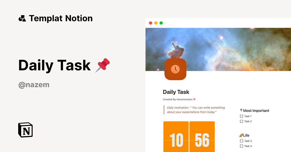 Templat Daily Task 📌 | Notion Marketplace