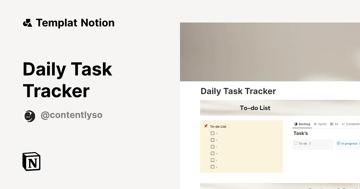 Daily Task Tracker Templat oleh Contently so. | Business Content ...
