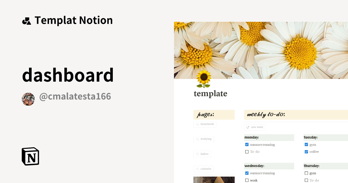 Templat dashboard | Notion Marketplace