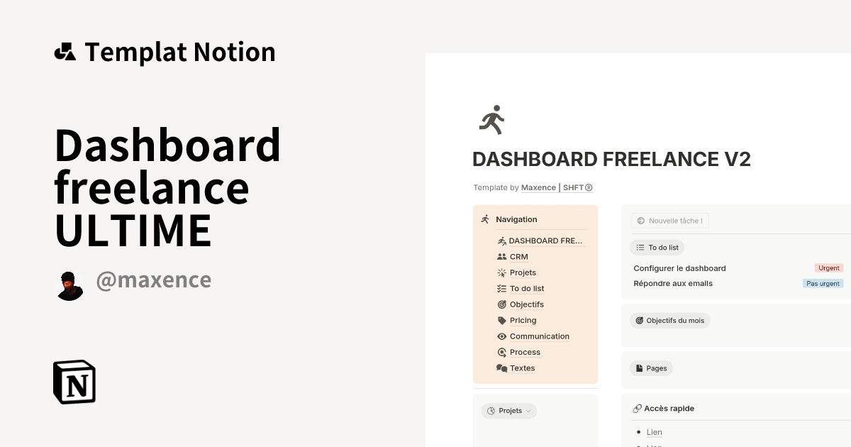 Dashboard freelance ULTIME Templat oleh Maxence | Éclosion® | Notion ...