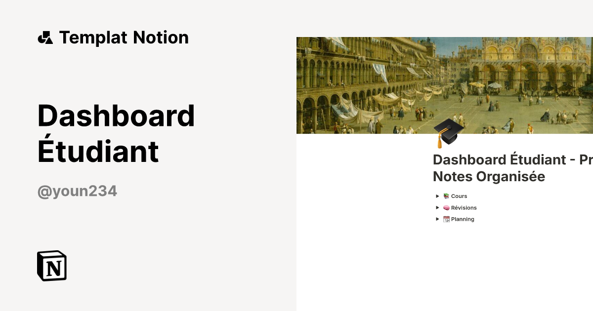Templat Dashboard Étudiant | Notion Marketplace