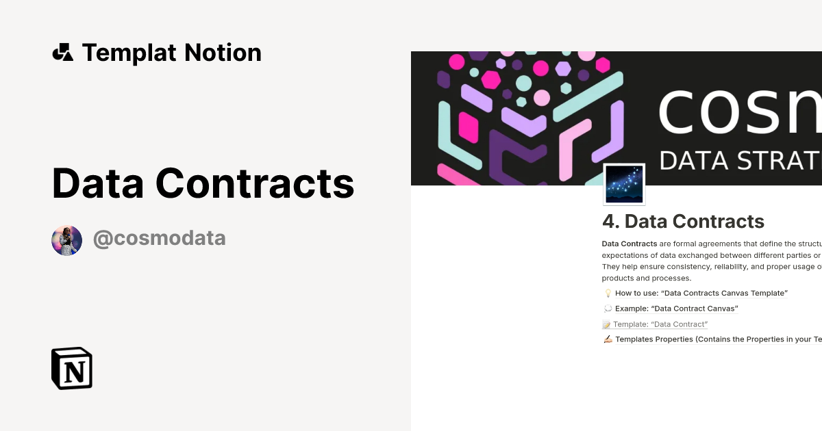 Templat Data Contracts | Notion Marketplace