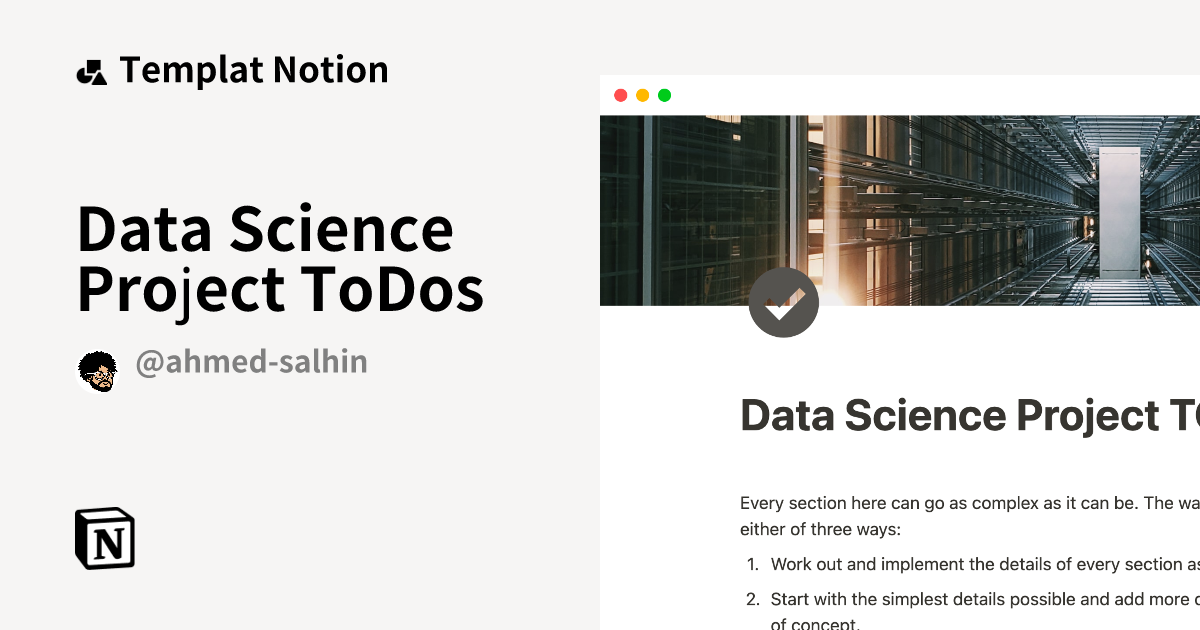 Templat Data Science Project ToDos | Notion Marketplace