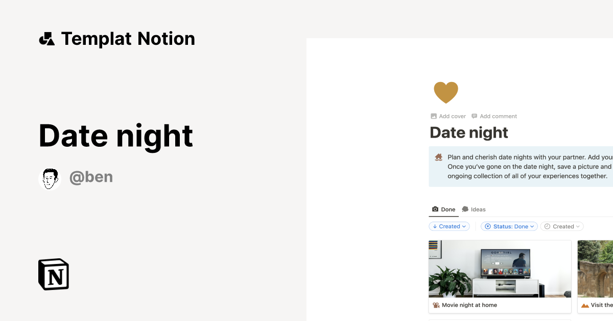 Templat Date night | Notion Marketplace
