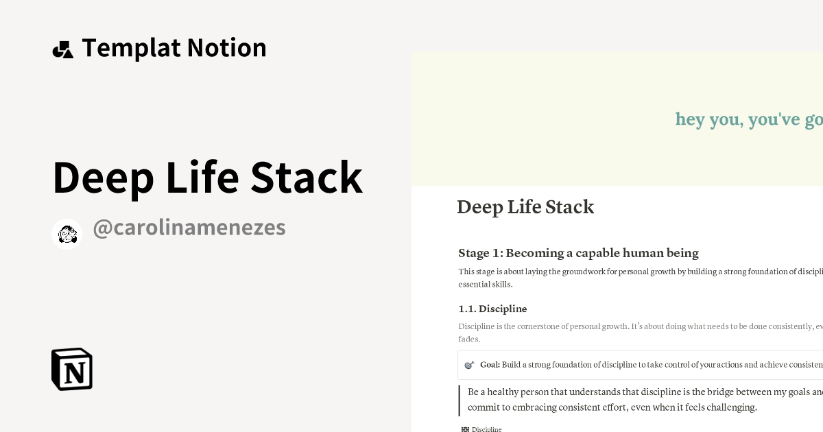 Templat Deep Life Stack | Notion Marketplace