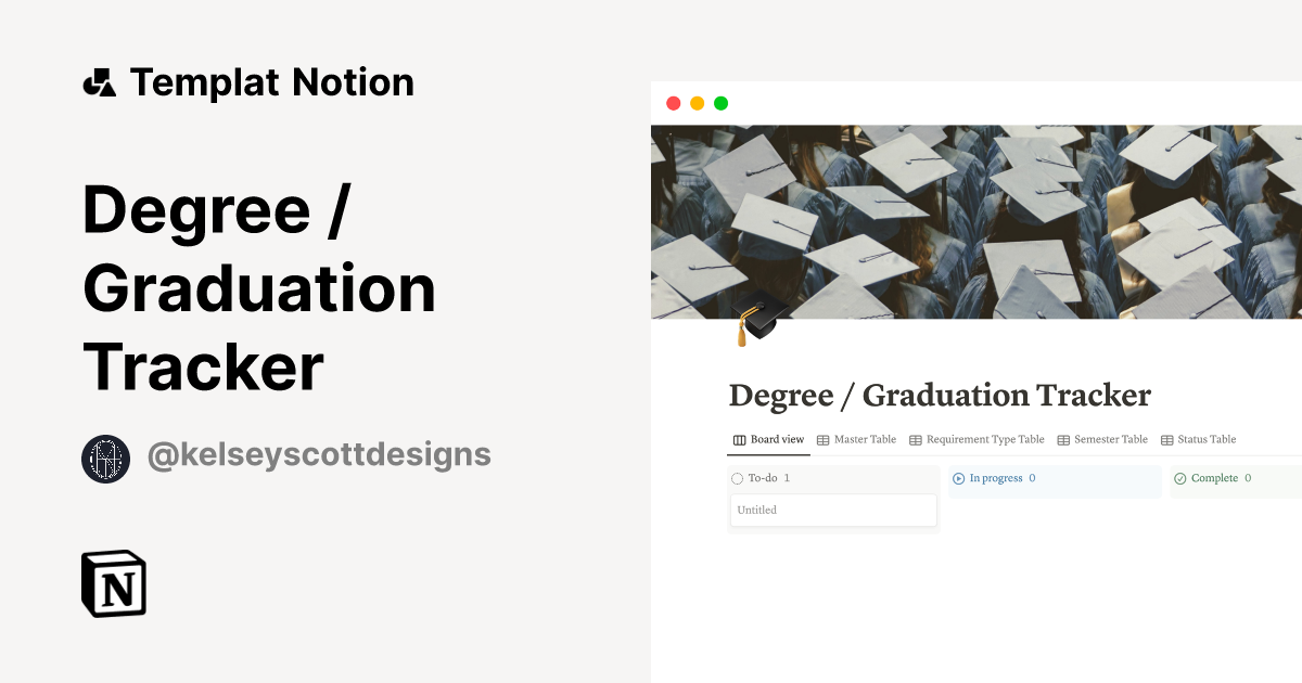 Templat Degree / Graduation Tracker | Notion Marketplace