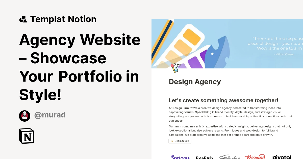 Templat Agency Website – Showcase Your Portfolio in Style! | Notion ...