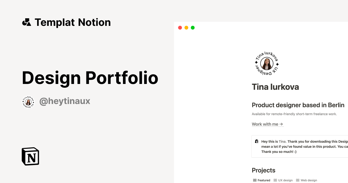 Templat Design Portfolio | Notion Marketplace