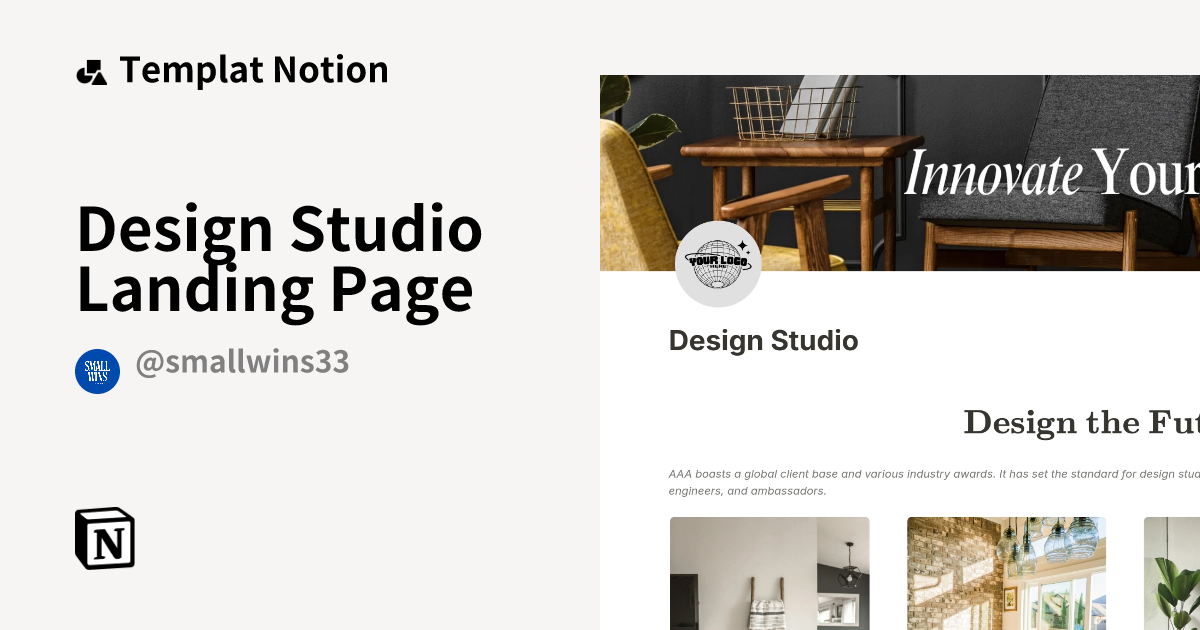 Templat Design Studio Landing Page | Notion Marketplace