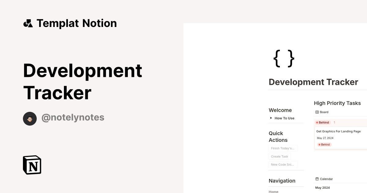 Templat Development Tracker | Notion Marketplace