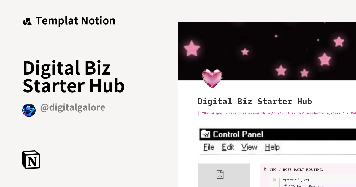 Templat Digital Biz Starter Hub | Notion Marketplace