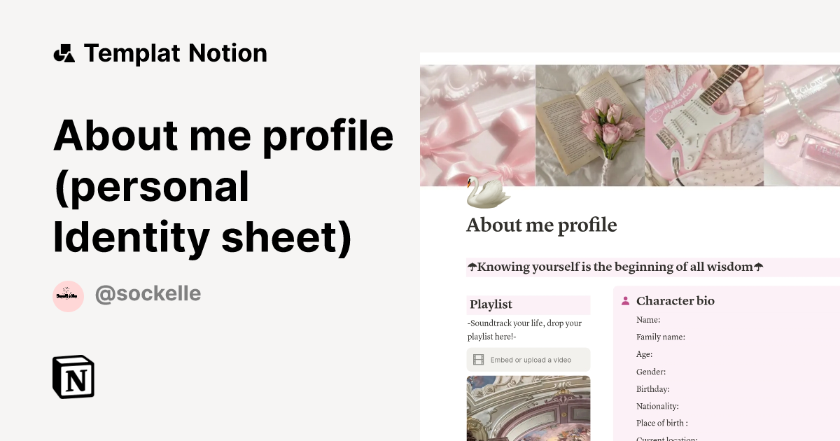 About me profile (personal Identity sheet) Templat oleh Dinosaurismee ...