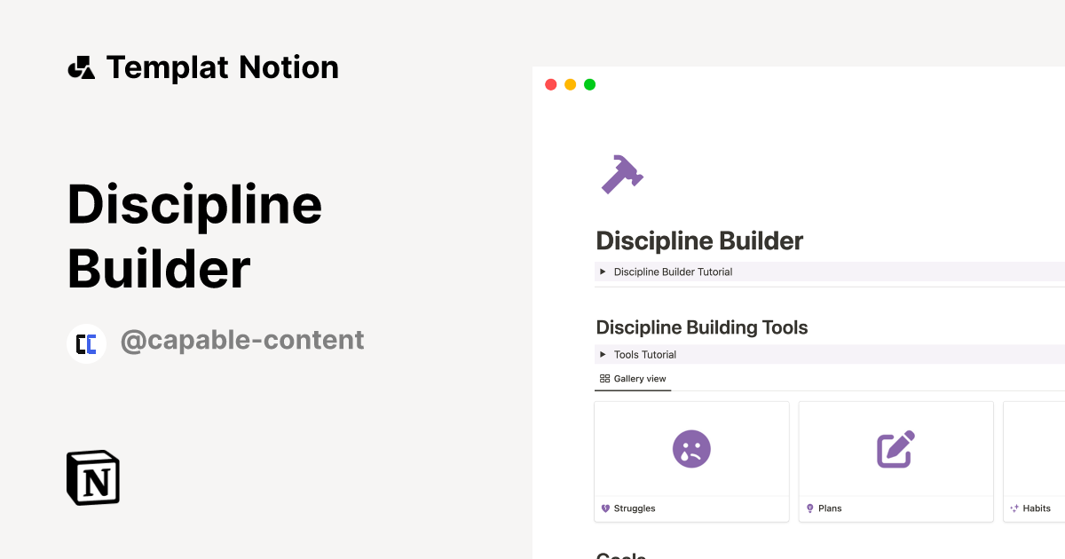 Templat Discipline Builder | Notion Marketplace