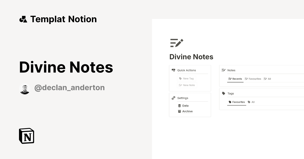Templat Divine Notes | Notion Marketplace