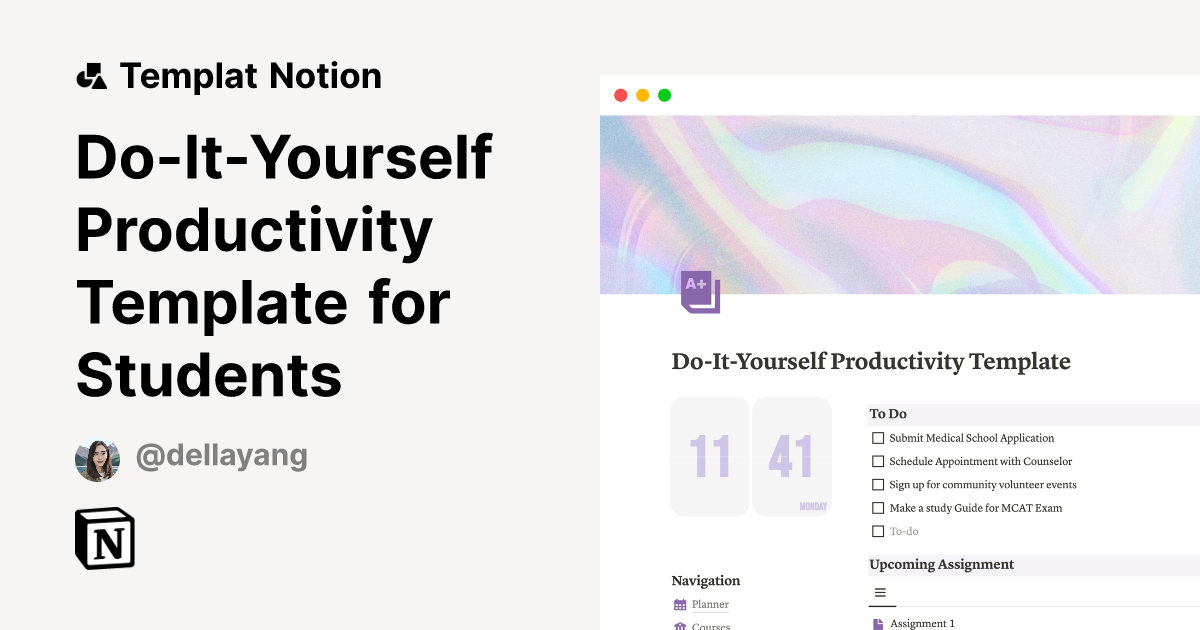 Do-It-Yourself Productivity Template for Students Templat oleh Della ...