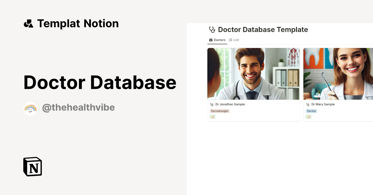 Templat Doctor Database | Notion Marketplace