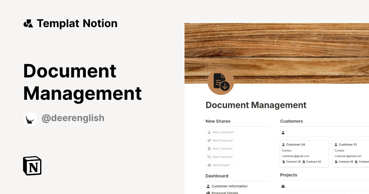 Document Management Templat oleh Deer | Notion Marketplace