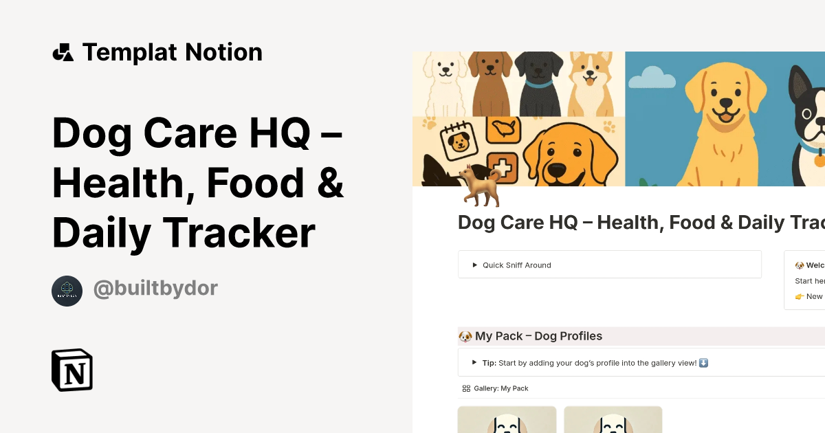Dog Care HQ – Health, Food & Daily Tracker Templat oleh Built by Dor ...