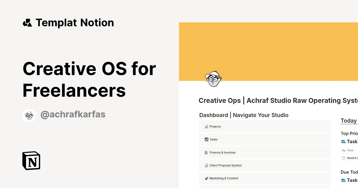 Templat Creative OS for Freelancers | Notion Marketplace