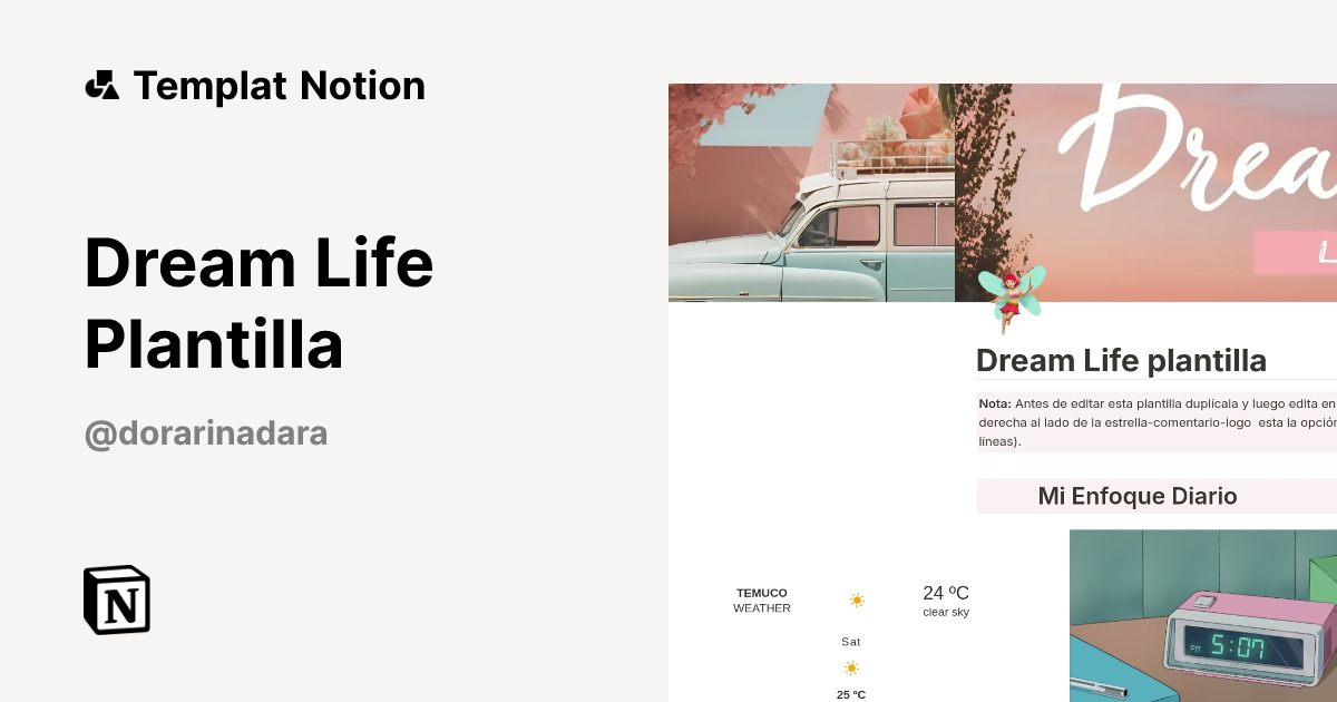 Templat Dream Life Plantilla | Notion Marketplace