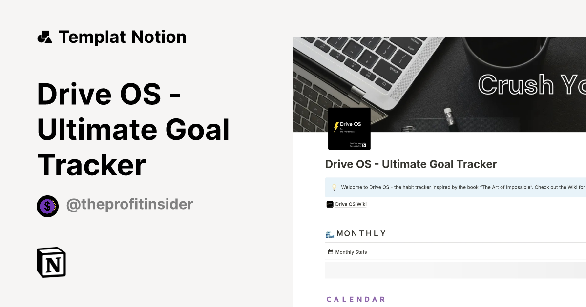 Drive OS - Ultimate Goal Tracker Templat oleh Dragon Goswami | Notion ...