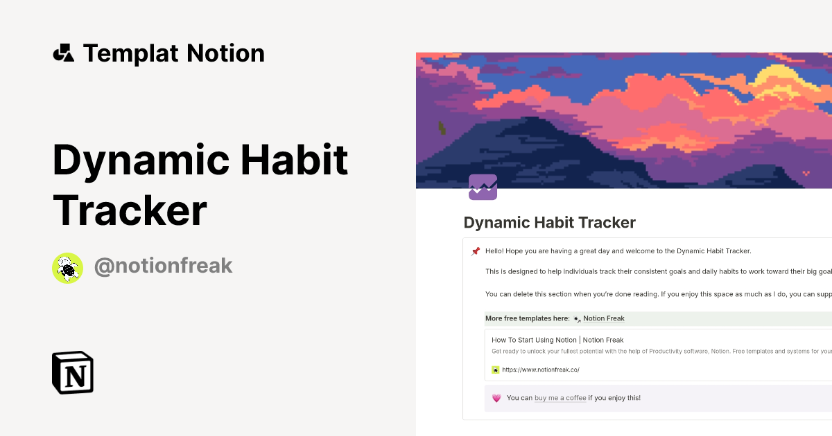 Templat Dynamic Habit Tracker | Notion Marketplace