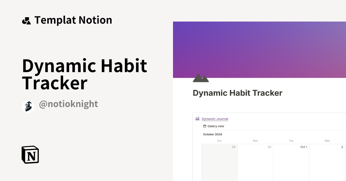 Templat Dynamic Habit Tracker | Notion Marketplace