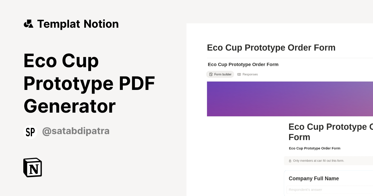 Eco Cup Prototype PDF Generator Templat oleh Satabdi Patra | Notion ...
