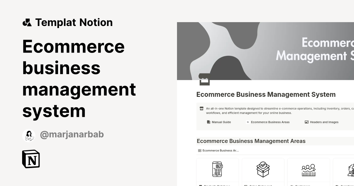 Ecommerce business management system Templat oleh Marjan Arbab | Notion ...