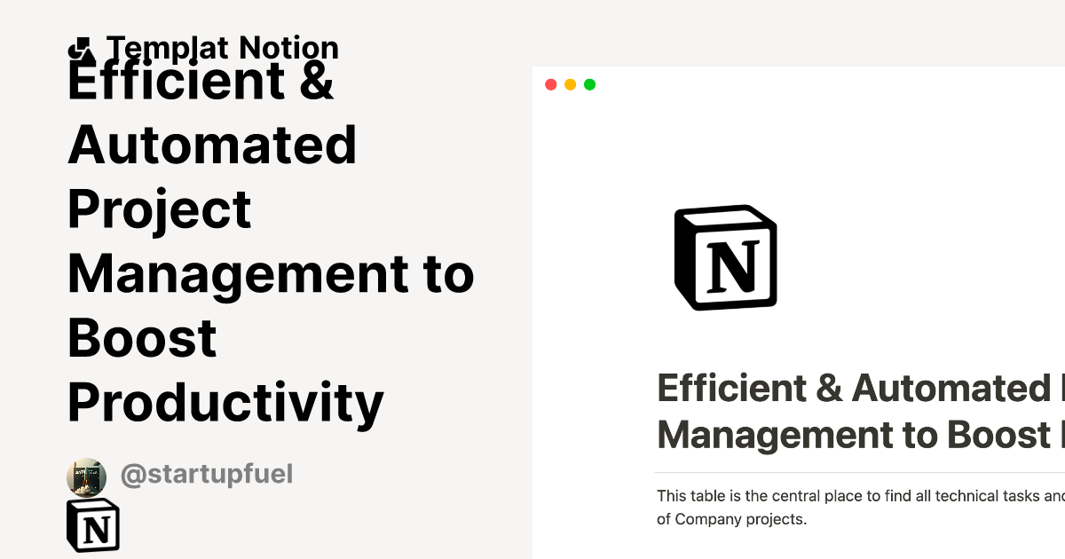 Templat Efficient & Automated Project Management to Boost Productivity | Notion Marketplace