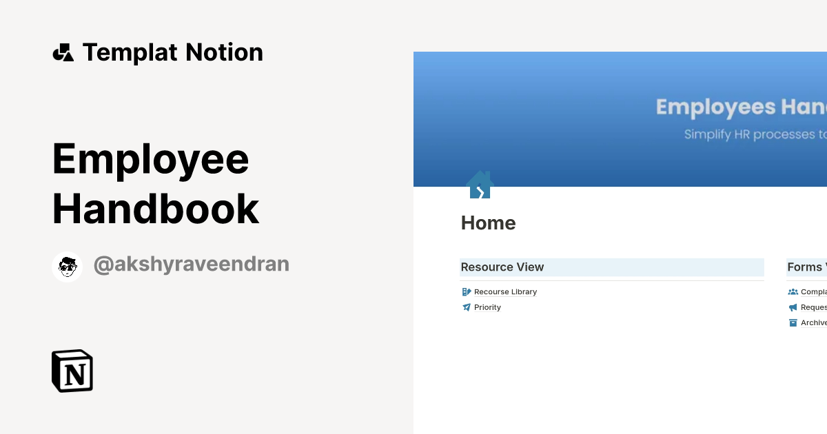 Templat Employee Handbook | Notion Marketplace