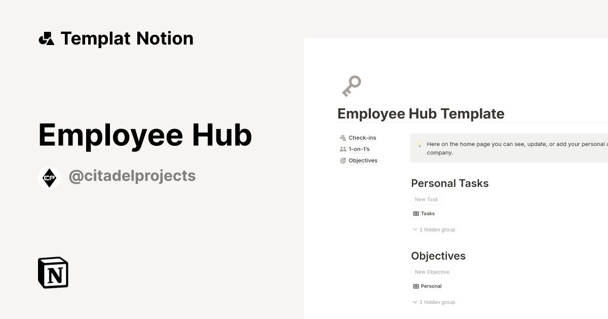 Employee Hub Templat oleh Citadel Projects | Notion Marketplace