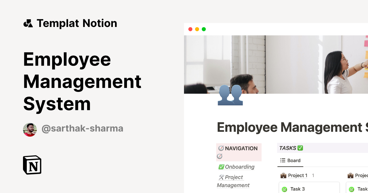 Templat Employee Management System | Notion Marketplace
