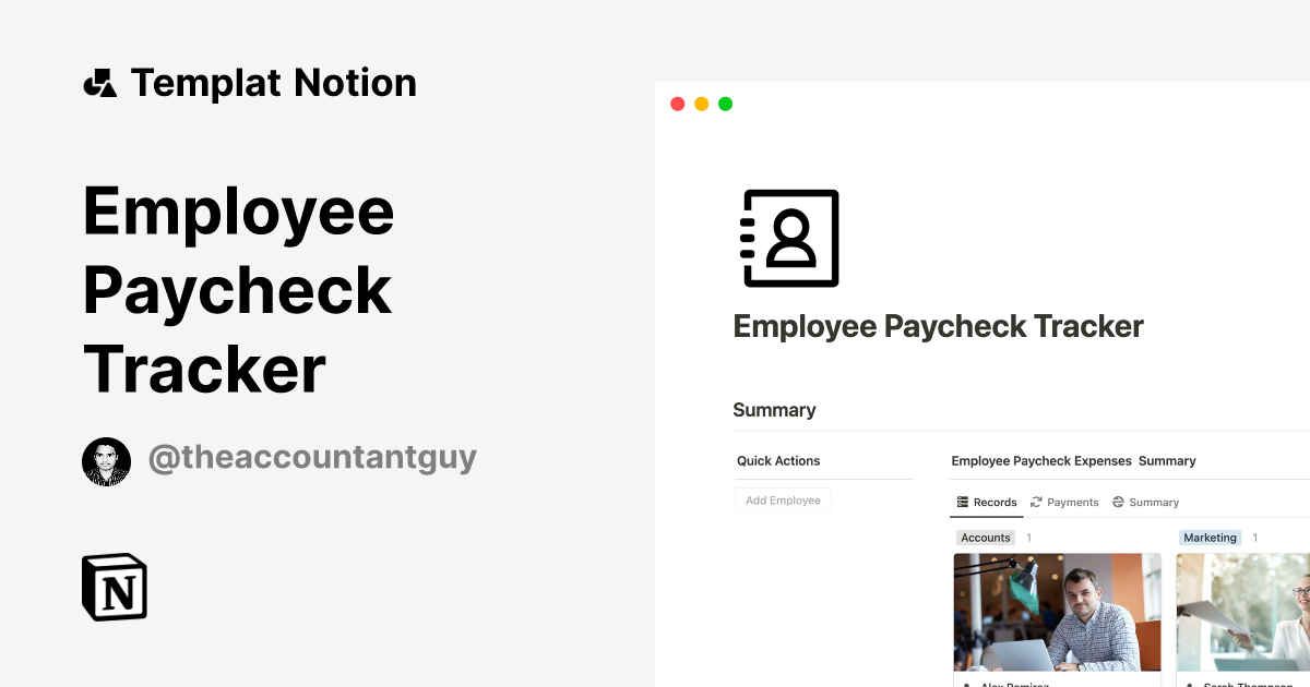 Templat Employee Paycheck Tracker | Notion Marketplace