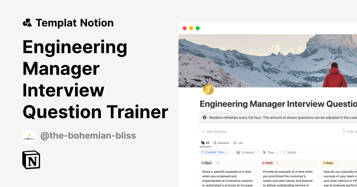 Engineering Manager Interview Question Trainer Templat oleh The ...