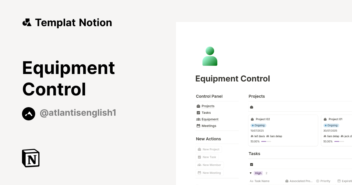 Templat Equipment Control | Notion Marketplace
